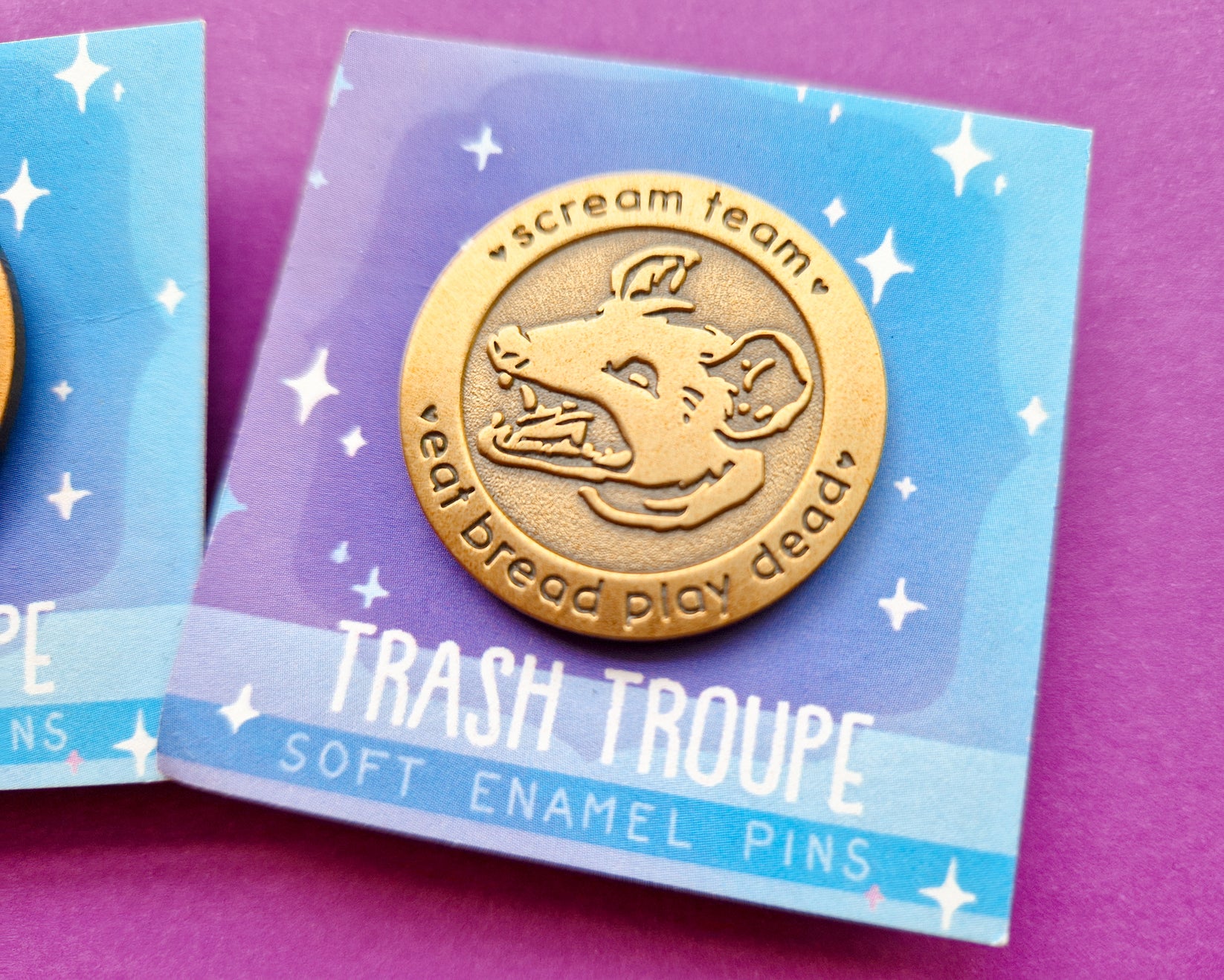 (Gold) Trash Troupe (Both Pins) - Enamel Pins – annadrawsstuff