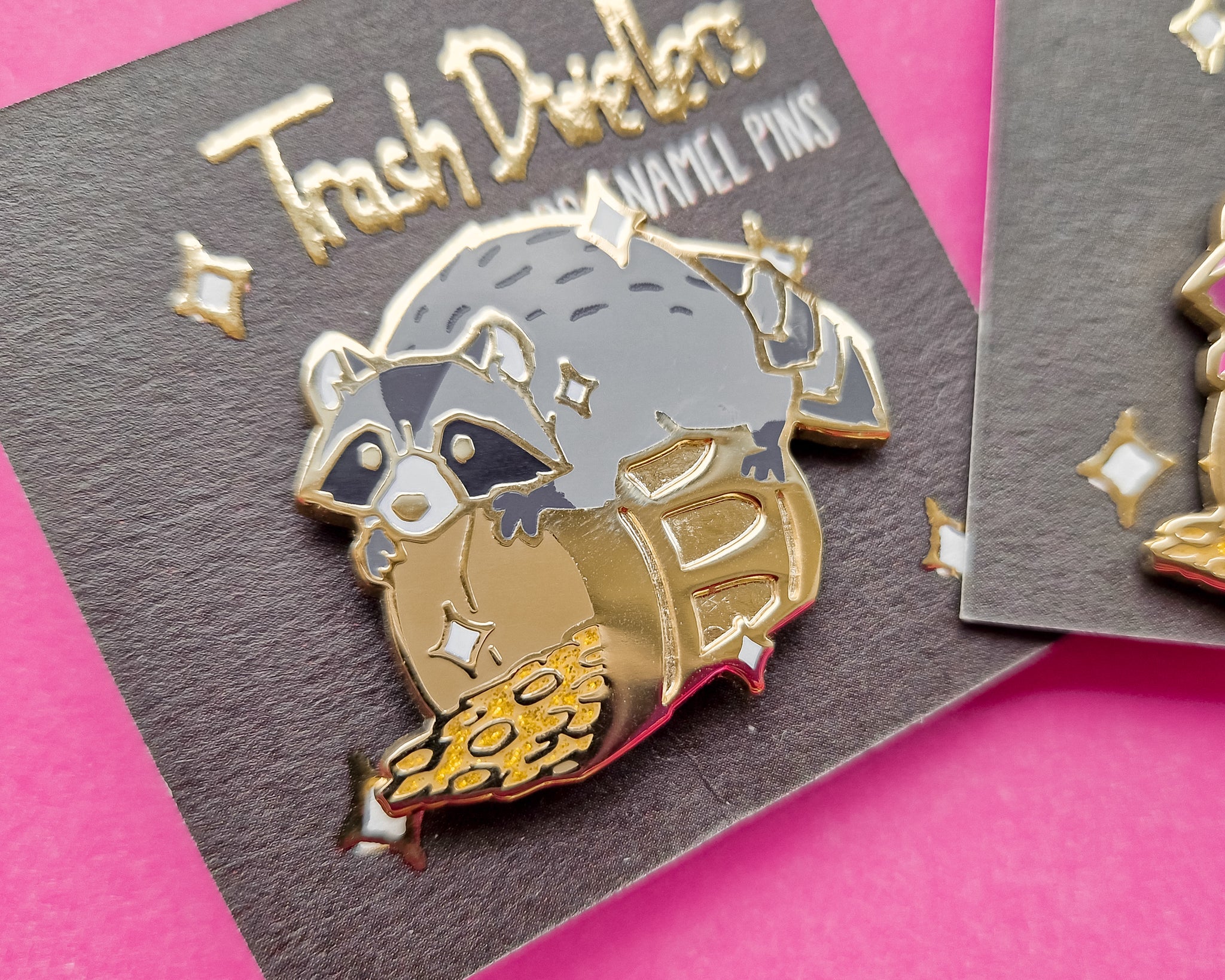 Treasure Raccoon - Hard Enamel Pin - Trash Dwellers – annadrawsstuff